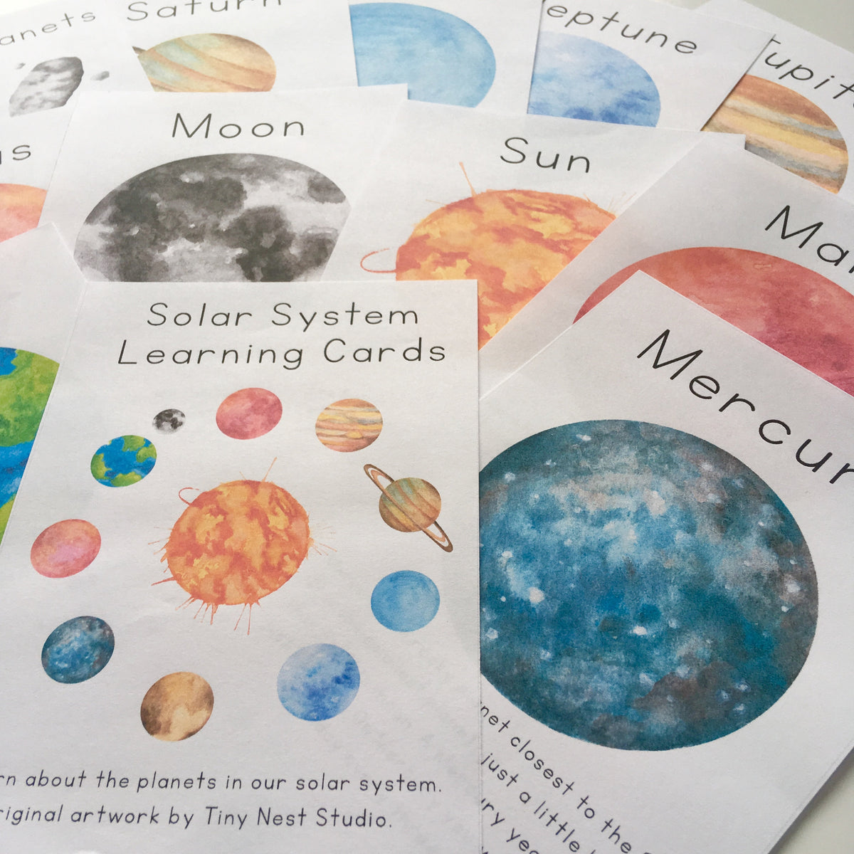 Solar System Cards: Digital Download – Tiny Nest Studio