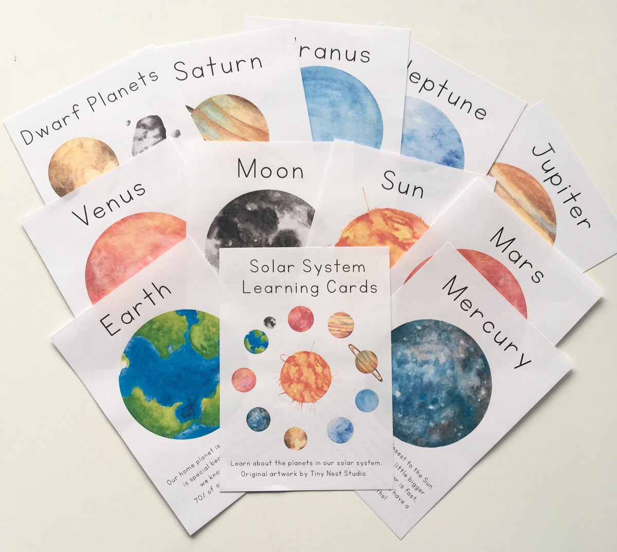 Solar System Cards: Digital Download – Tiny Nest Studio